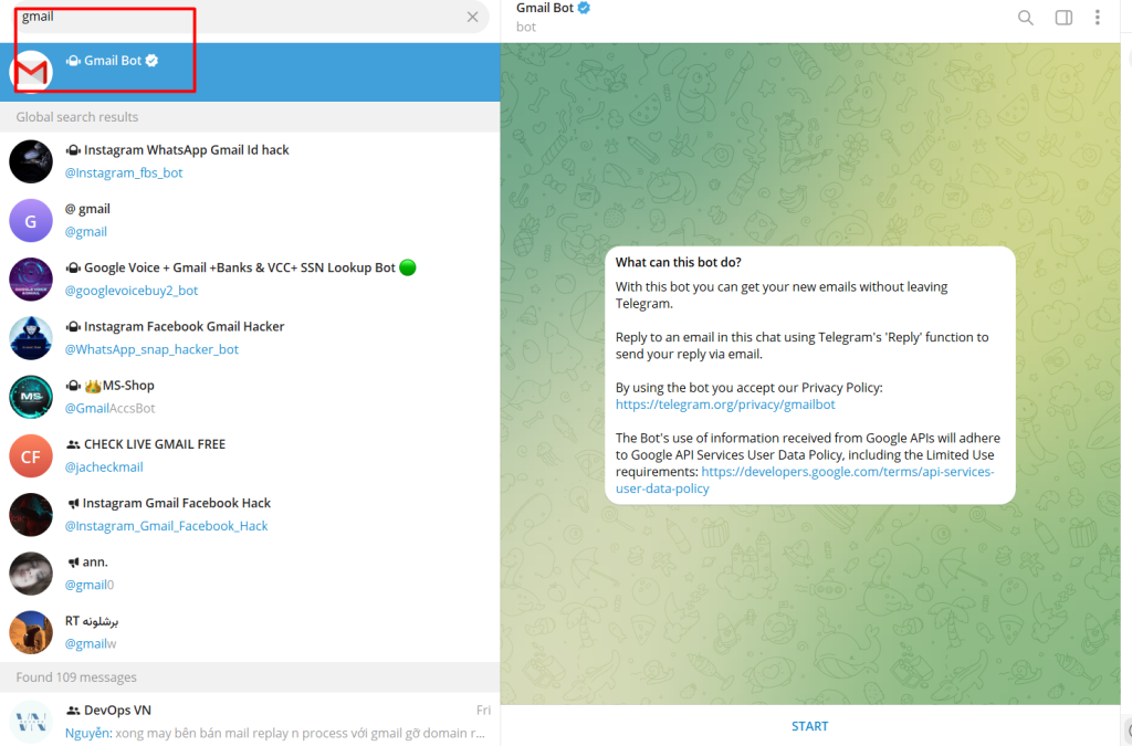 Hướng dẫn nhận Gmail và sử dụng Gmail trong Telegram - Blog Công Nghệ